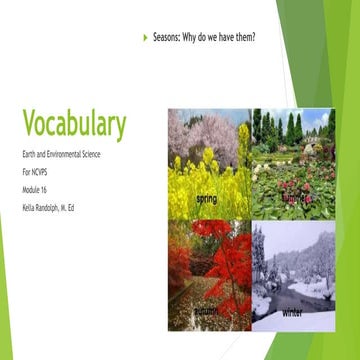 Mod 16 seasons, why do we have them vocabulary | PPTX