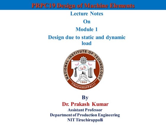 machine design Introduction unit-1 | PPTX | Physics | Science