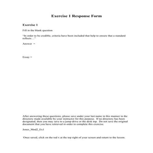 Mod 2 Exercise 1 Response Form | PDF