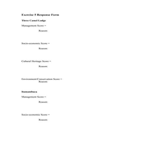 Mod 2 Exercise 5 Response Form | DOC