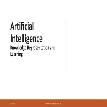 Artificial intelligence knowledge representation and learning | PDF