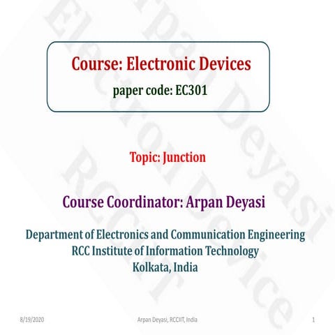 Built-in potential and extrinsic Fermi level in p-n junction diode | PDF