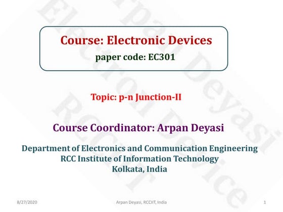 I-V characteristics of p-n junction diode | PDF