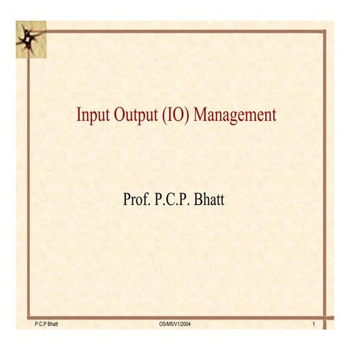 Input Output Concepts In Operating Systems Pdf Operating Systems 6338