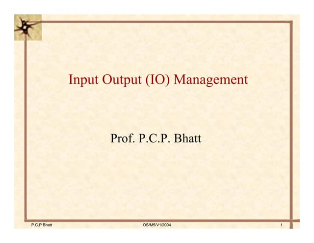 Input Output Concepts In Operating Systems Pdf Operating Systems 6338