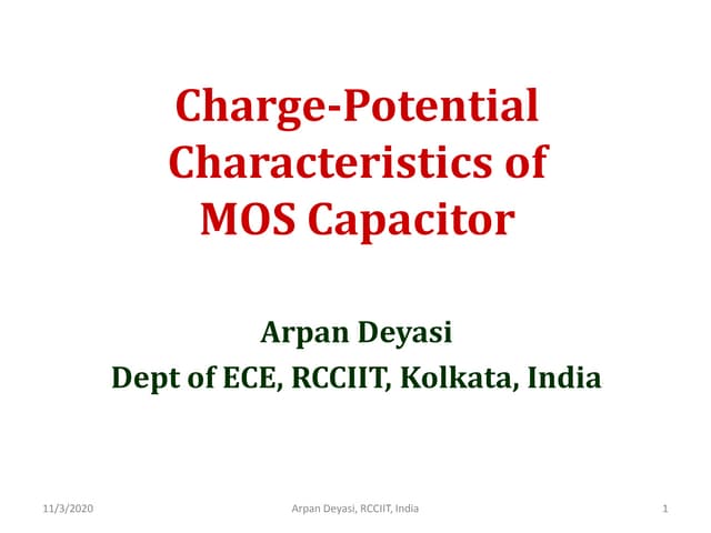 C-V characteristics of MOS Capacitor | PDF