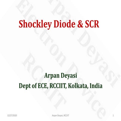Shockley Diode & SCR | PDF