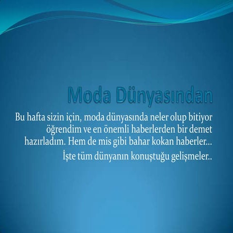 Moda dünyasından | PPTX