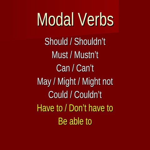Modal verbs | PPT