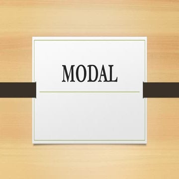 Modal.pptx Gamit ng Modal,Mga Uri ng Modal | PPTX