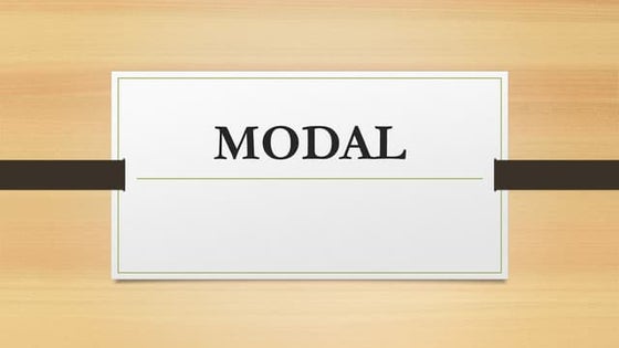 Modal aralin sa Filipino 9.................. | PPTX