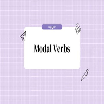 Modal Verbs - Grammar Explanation Presentation | PDF
