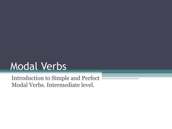 Modal verbs eso apli | PPT
