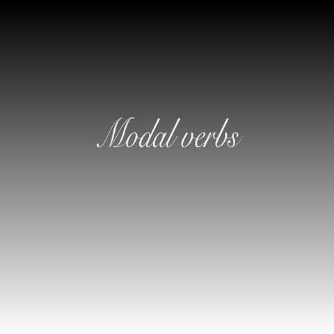 Modal verbs | ODP