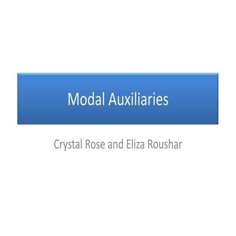 Modal Auxiliaries | PPTX