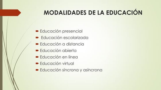 Modalidades de la educación | PPT
