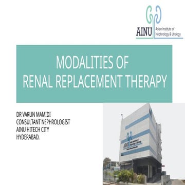 Modalities of Renal Replacement Therapy - Presentation | PPTX