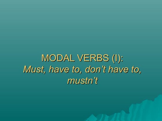Grammar modal verbs i | PDF | Fitness and Exercise | Healthy Living