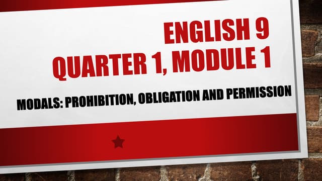 Expressing Permission, Obligation and Prohibition using Modals.pptx