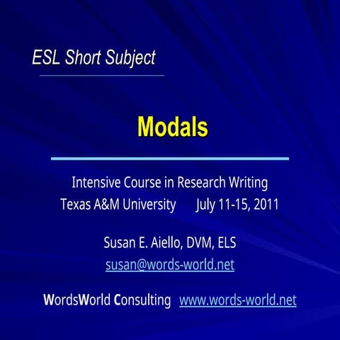 Lesson Plan on Modals | PDF