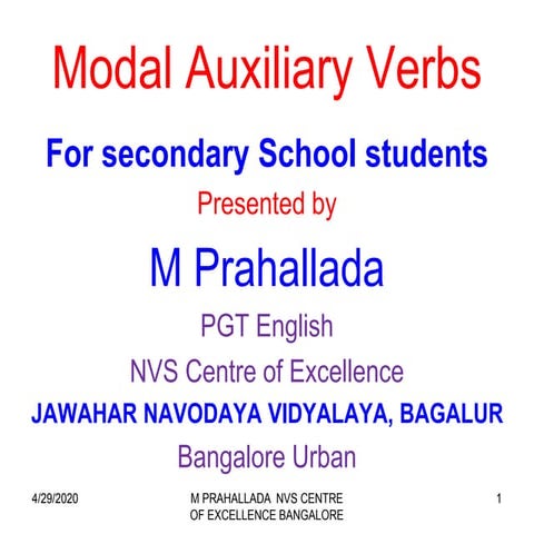 Modals auxiliary verbs | PDF