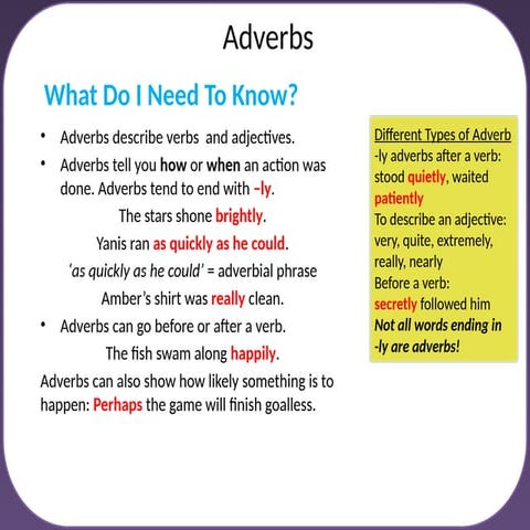 MODALS VERBS AND ADVERBS PART TWO POWERPOINT | PPTX