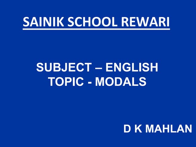 Modals class 10 | PPTX