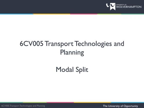 Modal split analysis | PPTX | Travel
