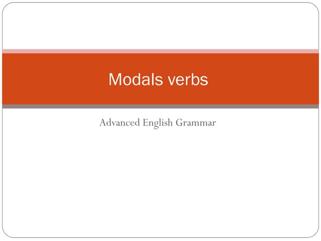 English: Modals | PPT