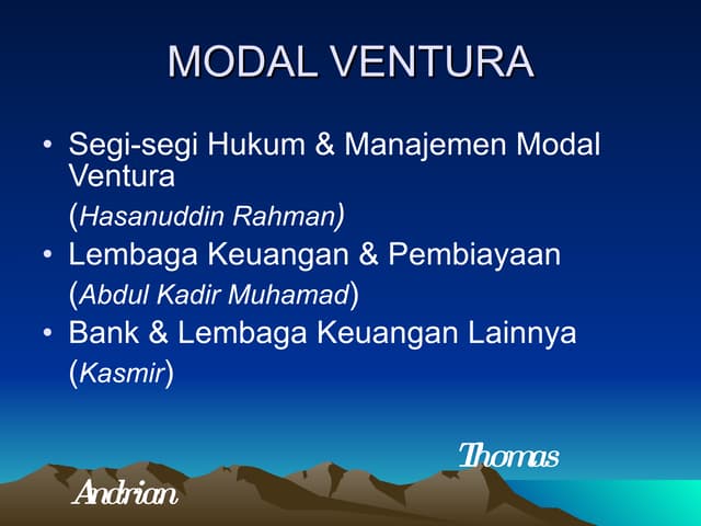 Modal ventura ppt(ready) | PPTX