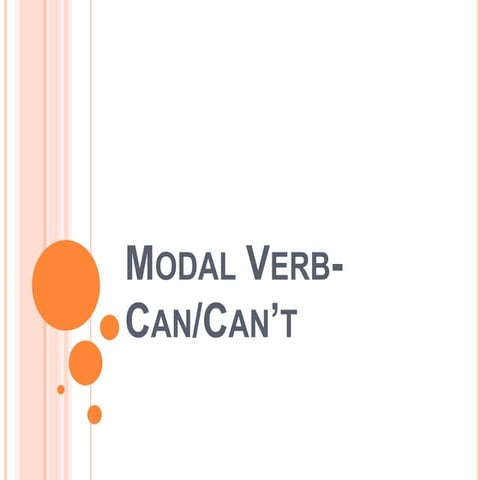 Modal verb Can - English Grammar | PPTX