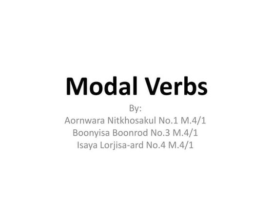 Verb modals | PPT
