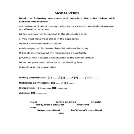 Modal verbs | PDF