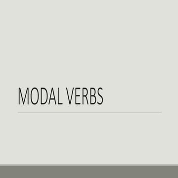 Modal verbs | PPTX