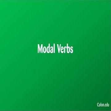 Modal Verbs | PPT