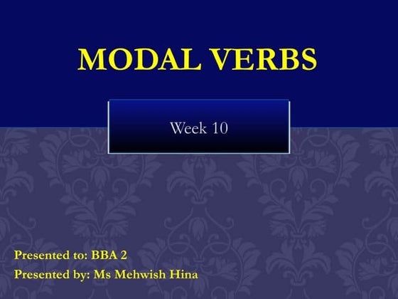 English lesson on Modal Verbs - Text and grammar | PPT
