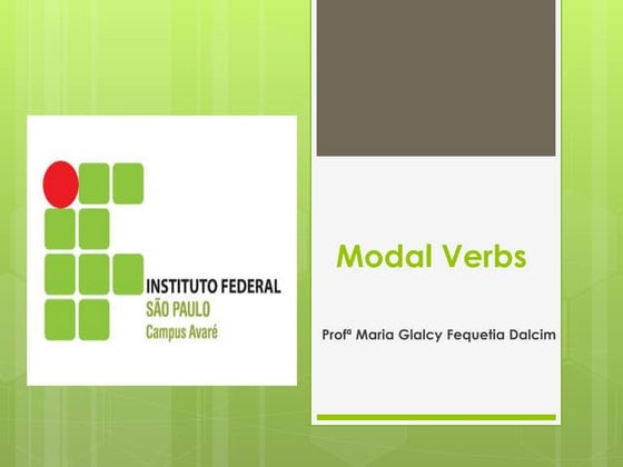Modal verbs (verbos modais) | PPT