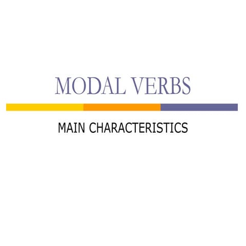 Modal verbs_characteristics | PPT