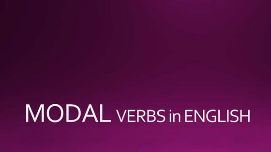 Modal verbs | PPT
