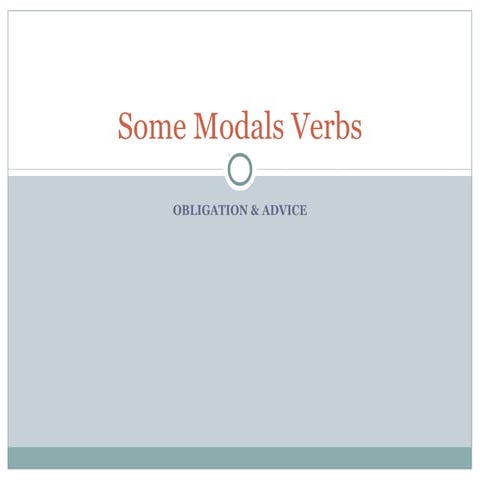 Modal verbs obligation advice | PPT