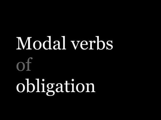 Modal verbs of obligation, permission, prohibition | PPTX