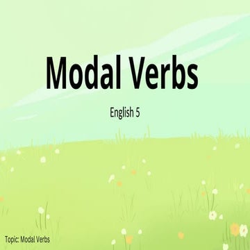 Modal Verbs PowerPoint for English for Grade 5 | PPTX