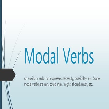 Modal Verbs Presentation | PPTX