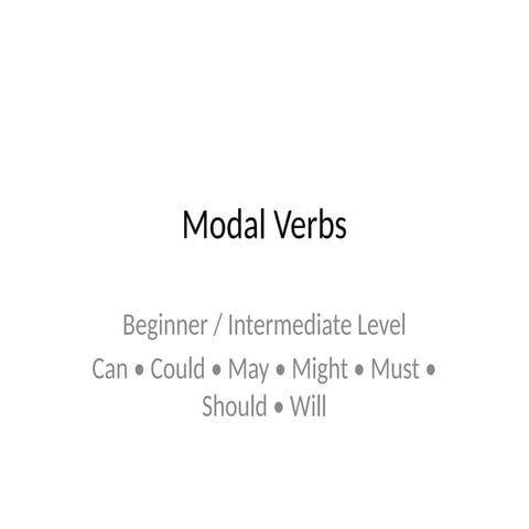 Modal verbs Role-Play Activity | PPT
