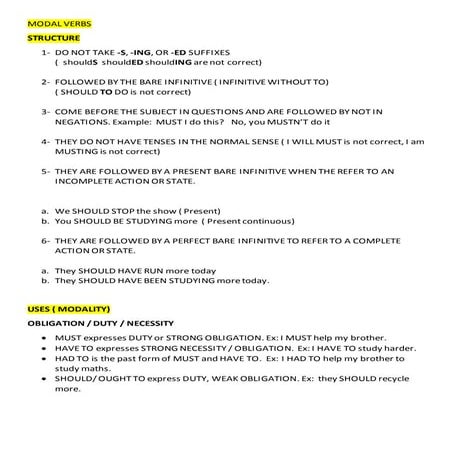 Modal verbs revised | PDF