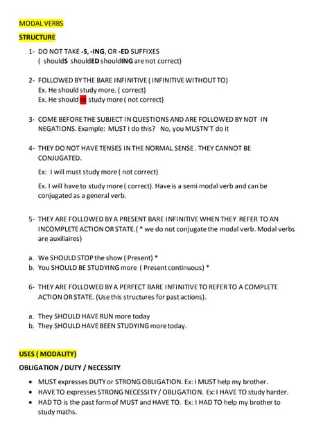 Modal verbs of obligation, permission, prohibition | PPTX