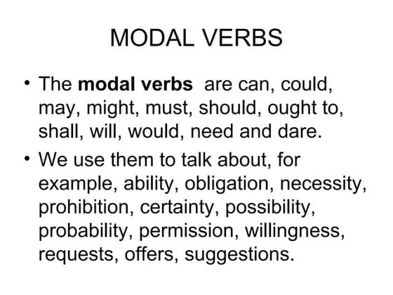 Modal Verbs | PPTX