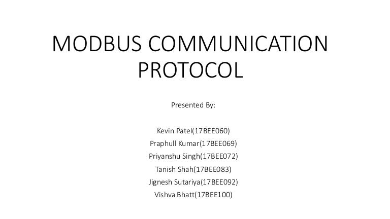 Modbus communication protocol
