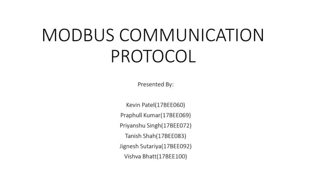 Modbus protocol | PPTX