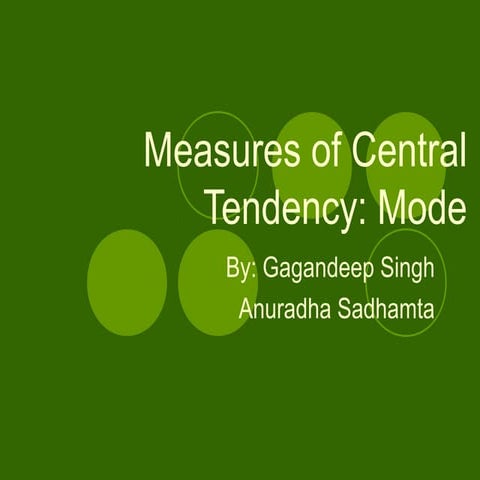 Mode: Measures of central tendency | PPT